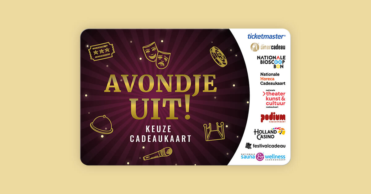 Avondje Uit! Keuze Cadeaukaart: het avondje uit cadeau!